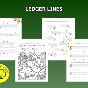 Ledger Lines - PDF Printable - Music Theory Sheet - Music Homeschooling ...