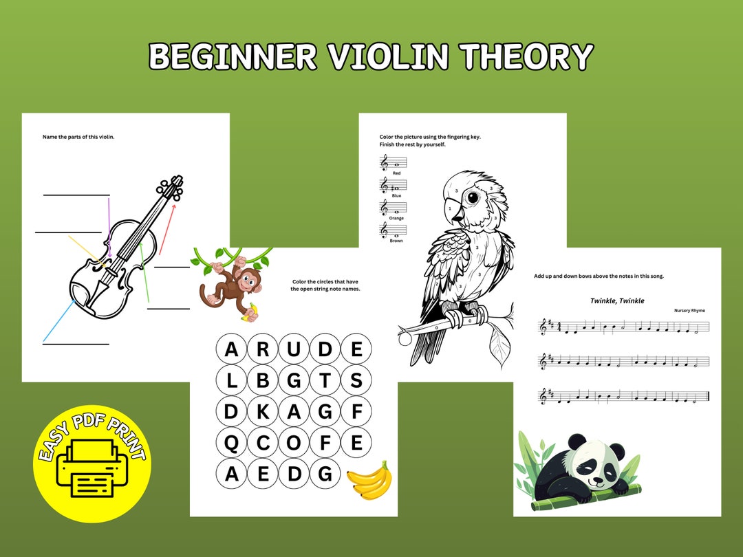 Beginner Violin Theory PDF Printable Music Theory Sheet Music ...