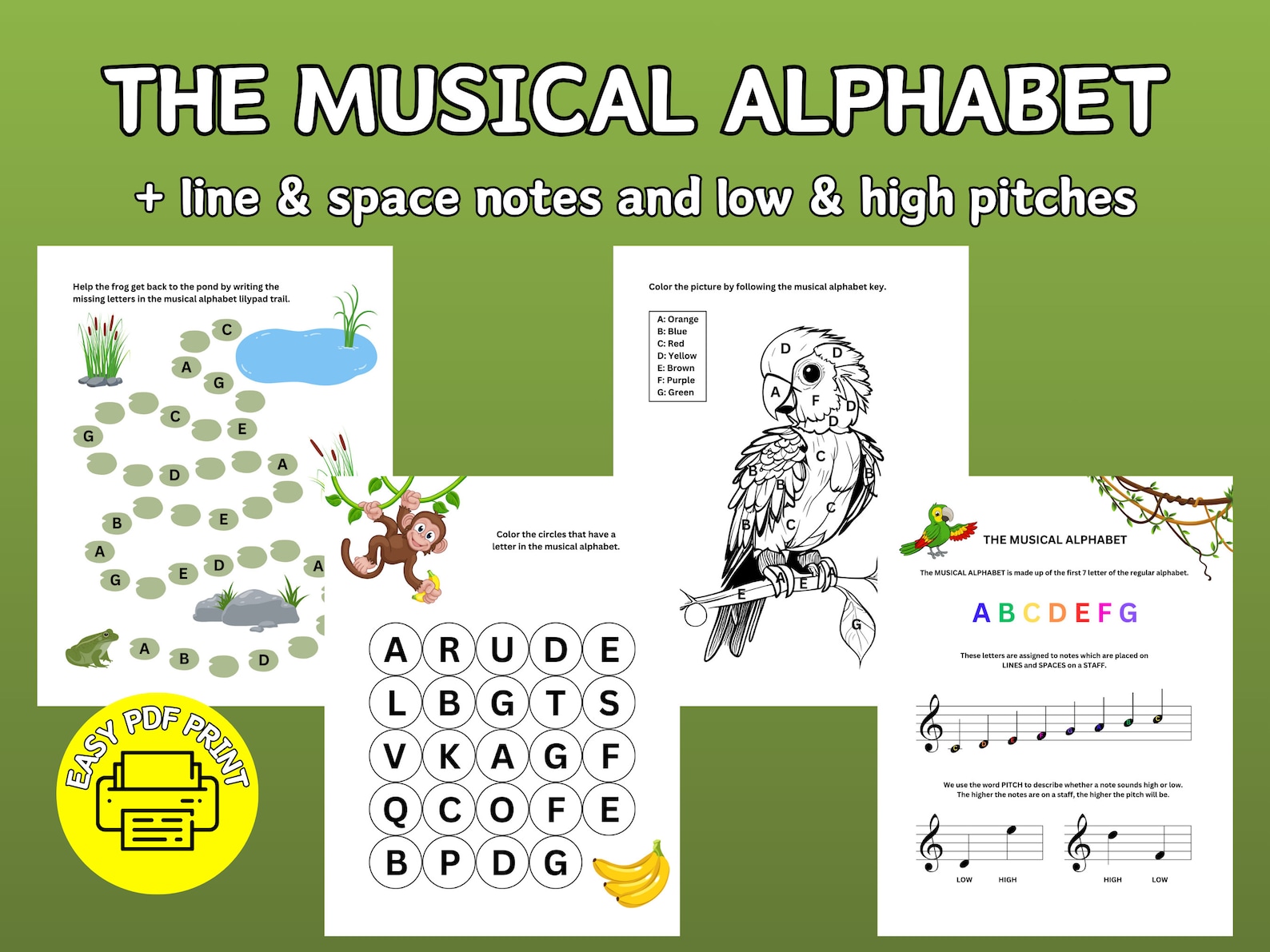 Beginner Music Theory - COMPLETE BOOK - PDF Printable - Music Theory ...