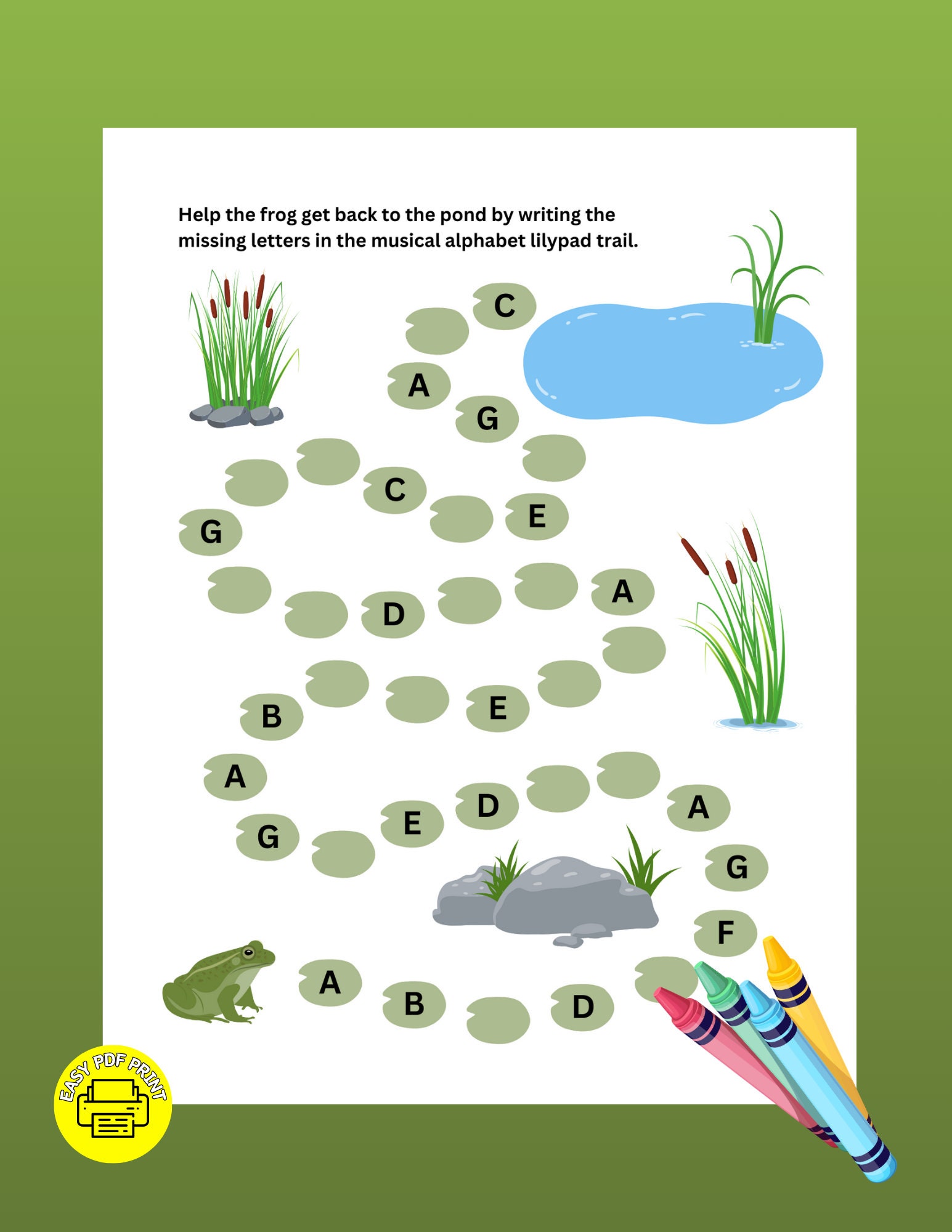 Musical Alphabet, Line/space Notes, High/low Pitches - PDF Printable ...