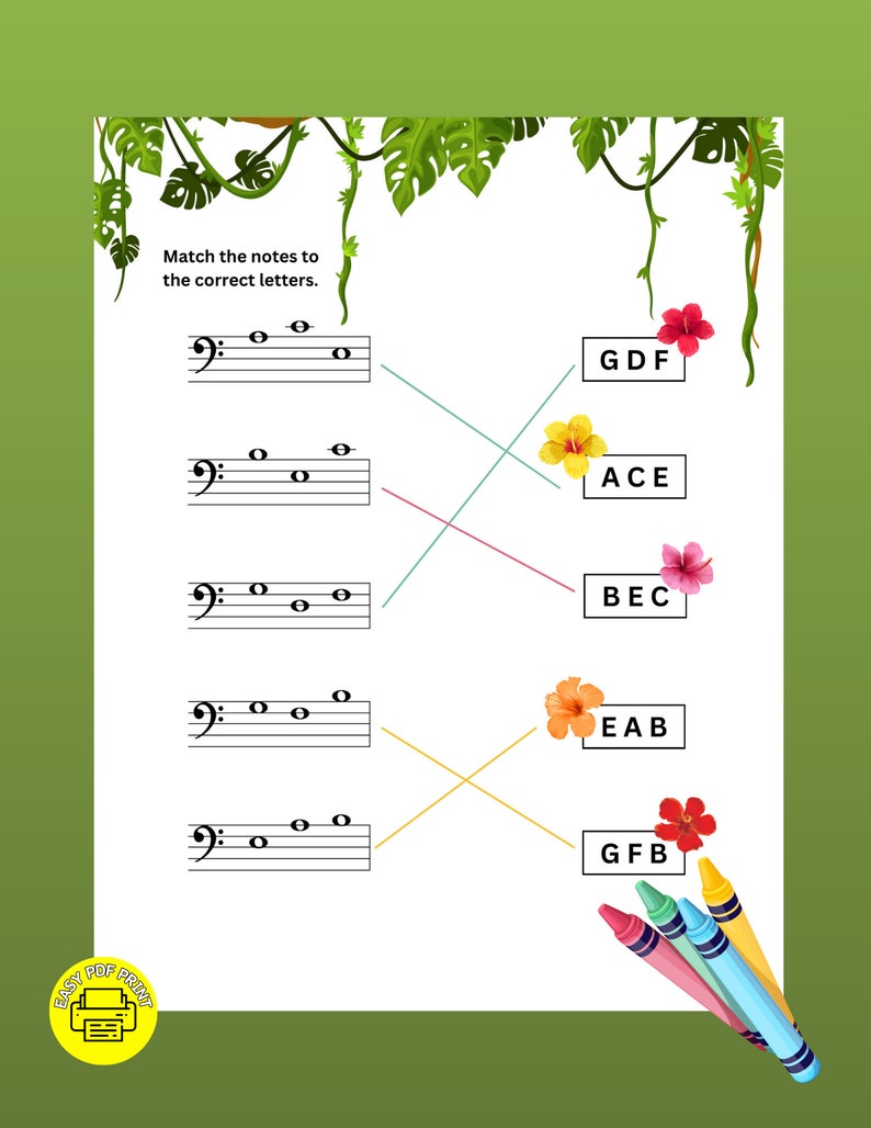 Bass Clef & Grand Staff - PDF Printable - Music Theory Sheet - Music ...