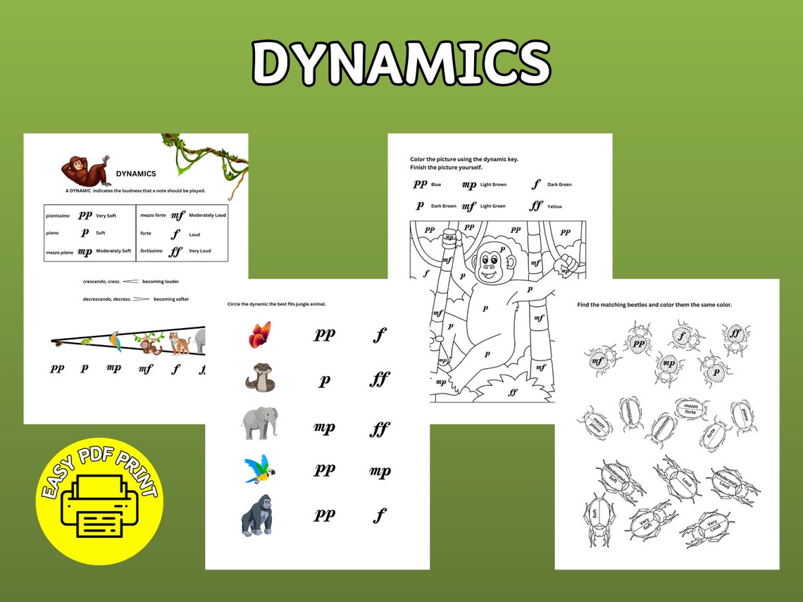 Dynamics - PDF Printable - Music Theory Sheet - Music Homeschooling ...