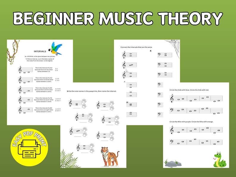 Beginner Music Theory - COMPLETE BOOK - PDF Printable - Music Theory ...