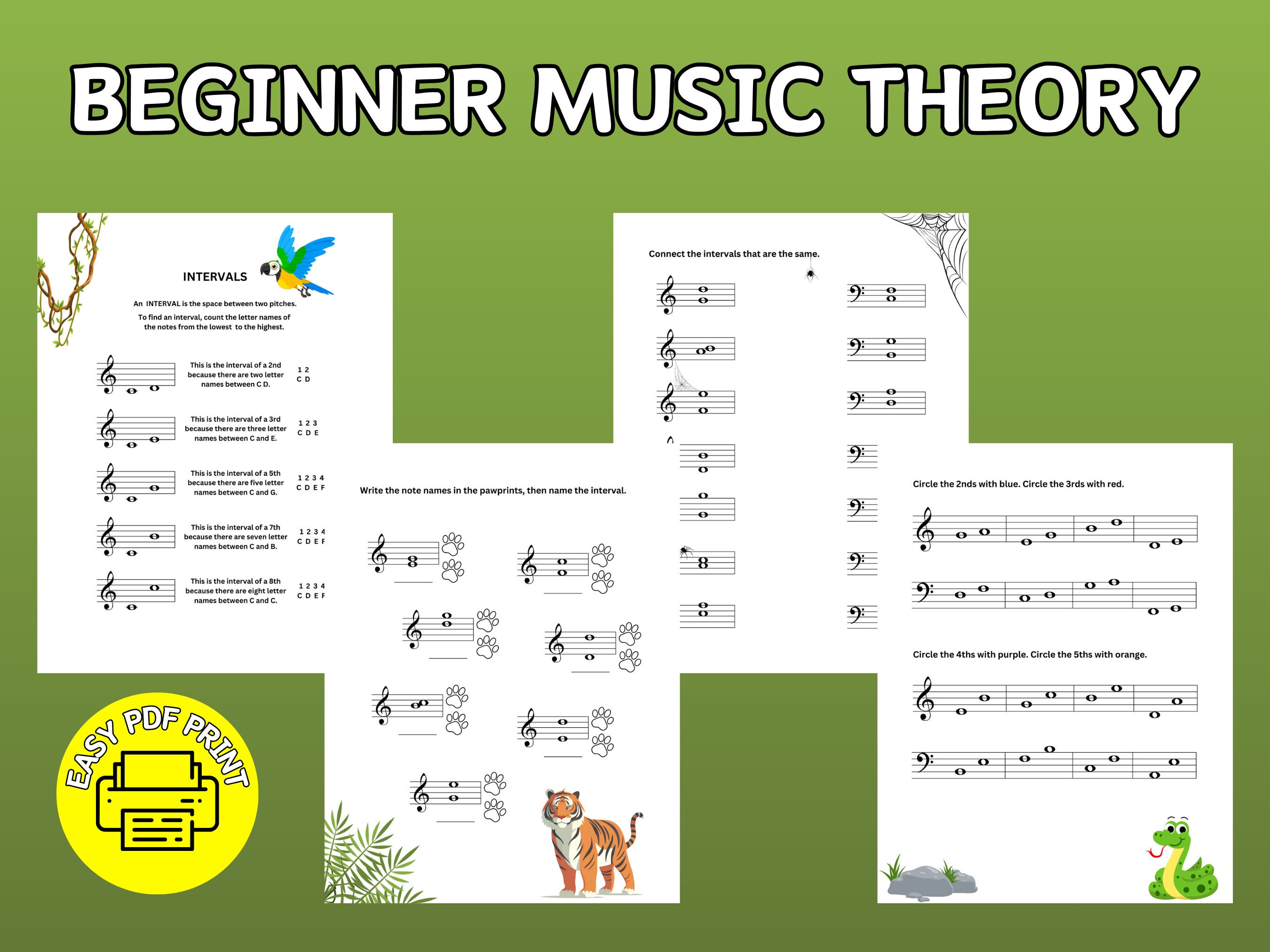Beginner Music Theory - COMPLETE BOOK - PDF Printable - Music Theory ...
