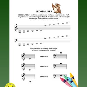 Ledger Lines - PDF Printable - Music Theory Sheet - Music Homeschooling ...