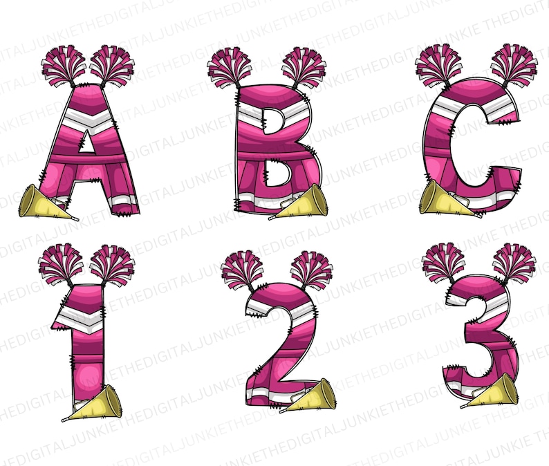 Cheerleading Doodle Alphabet Letters PNG, Clip Art, Doodle Alpha Bundle ...