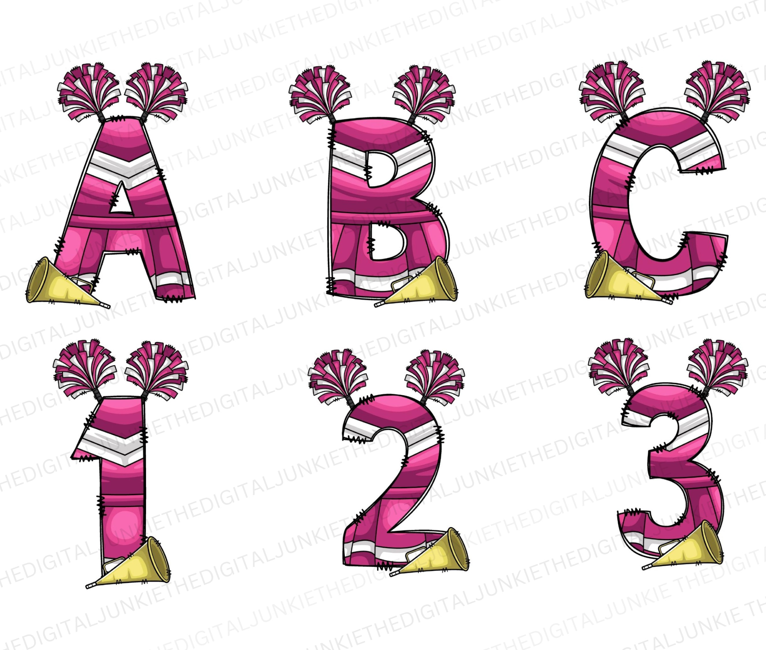 Cheerleading Doodle Alphabet Letters PNG, Clip Art, Doodle Alpha Bundle ...