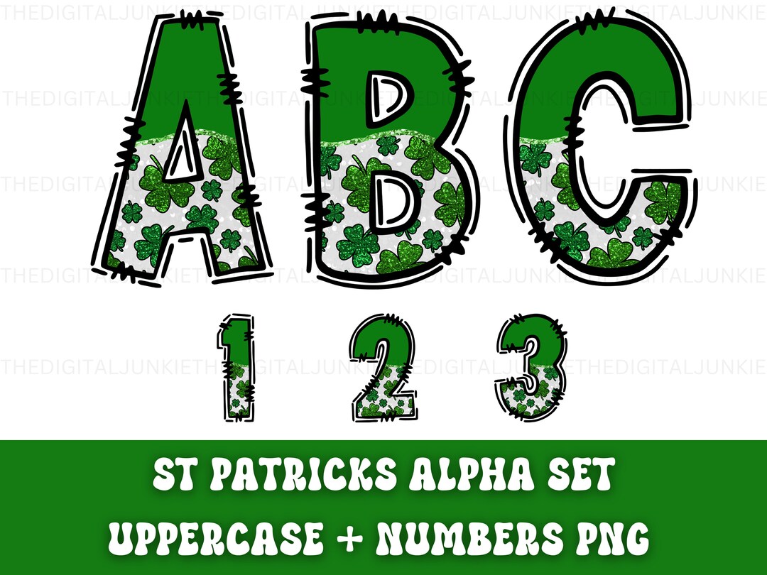 St Patricks Doodle Alphabet Letters PNG, Clip Art, Doodle Alpha Bundle ...