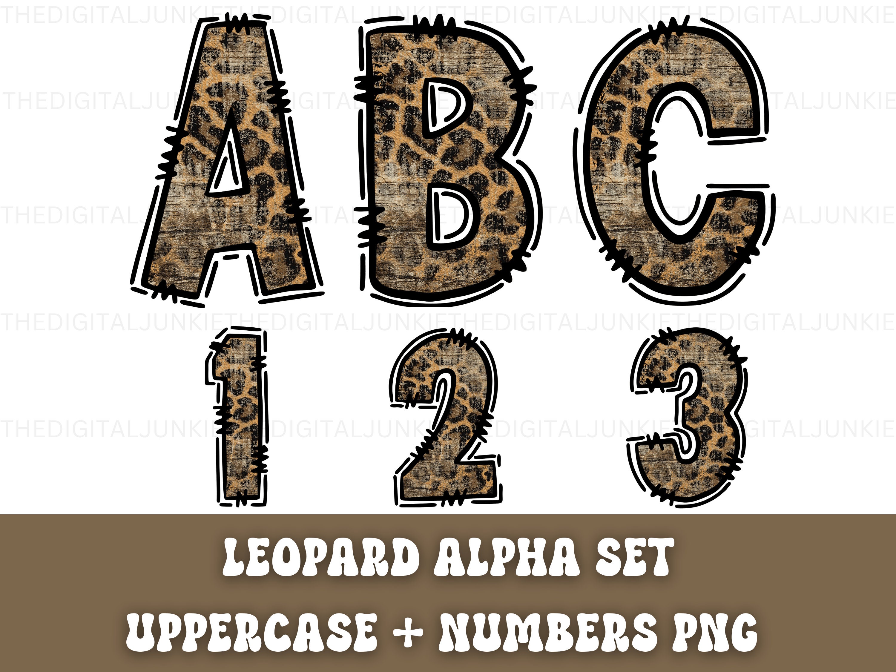Leopard Doodle Alphabet Letters PNG, Clip Art, Doodle Alpha Bundle ...