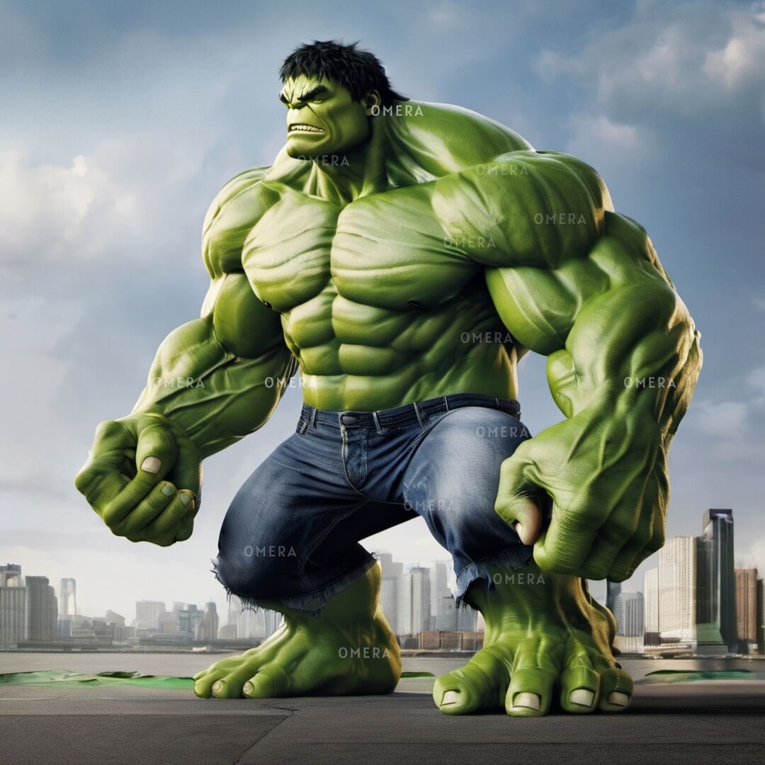 Giant, Strong, Angry, Green Man Hulk. Hulk Digital Print. Hulk Poster ...