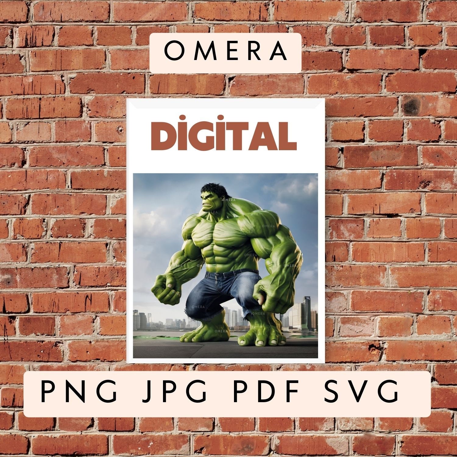 Giant, Strong, Angry, Green Man Hulk. Hulk Digital Print. Hulk Poster ...