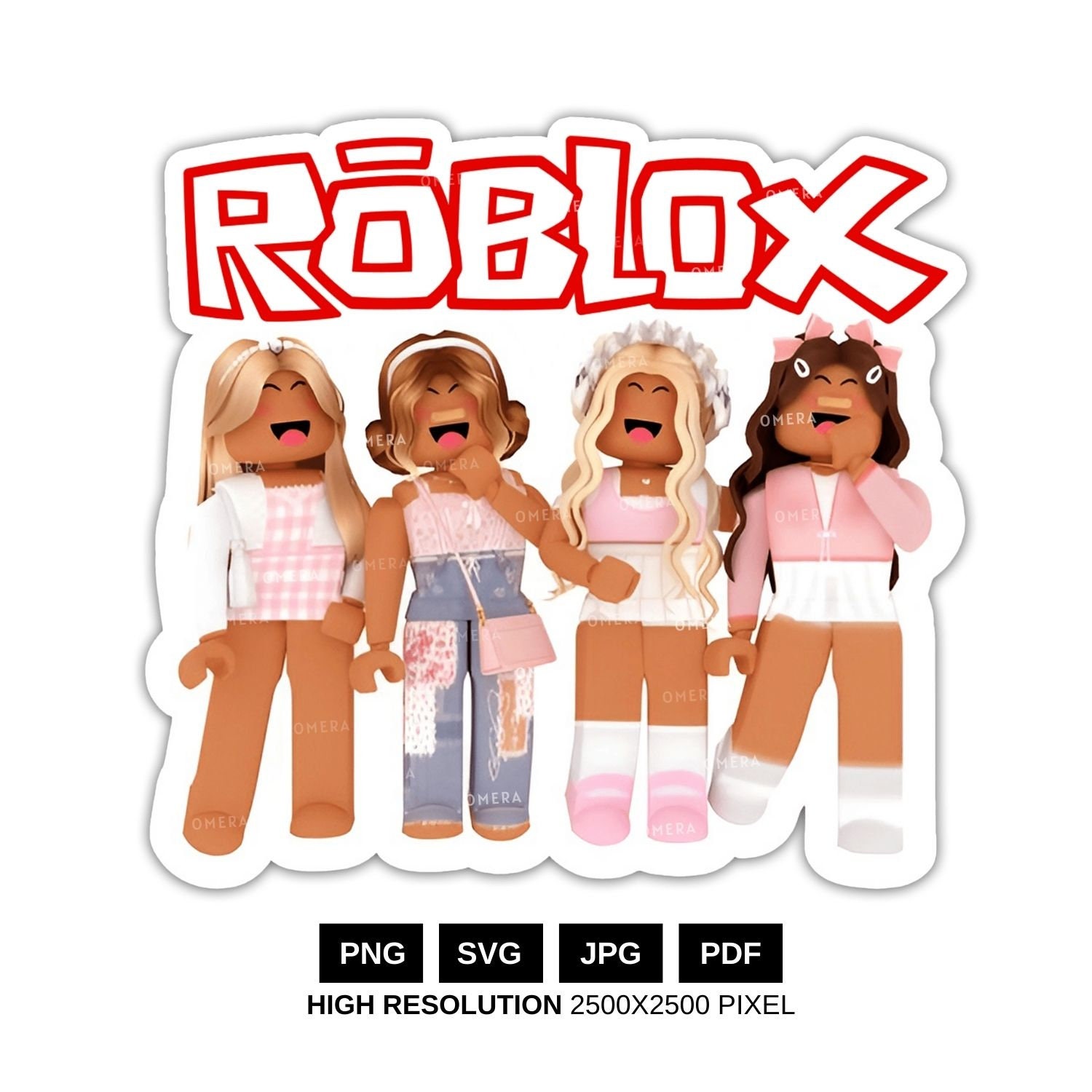 Roblox Girls PNG Images Pink Digital Download Instant Download Roblox ...
