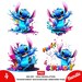 Stitch Splash and Watercolor 4 PNG / Digital Design PNG File for ...
