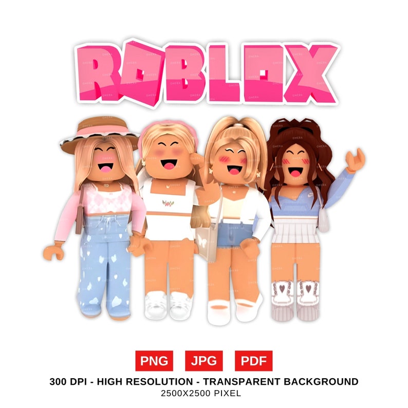 Roblox Girls PNG Images Pink Digital Download Instant Download Roblox ...