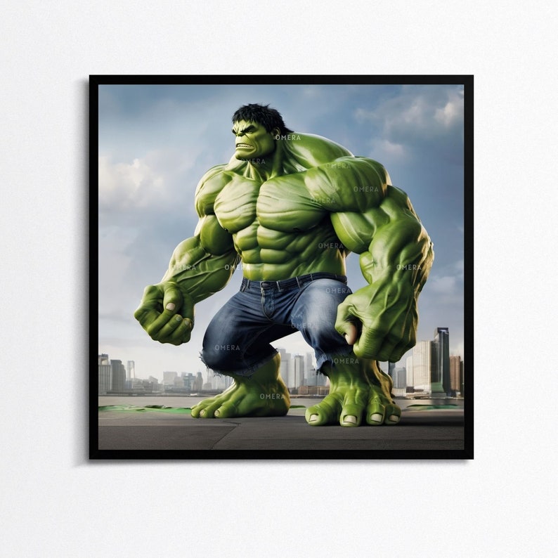Giant, Strong, Angry, Green Man Hulk. Hulk Digital Print. Hulk Poster ...