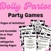 Dolly Parton Party Games Bundle - 25-page Instant Download With Bingo ...