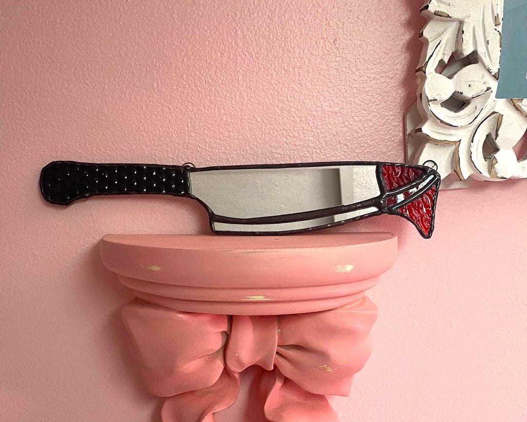 Stained Glass Knife | Knife Mirror | Halloween Decor - Etsy