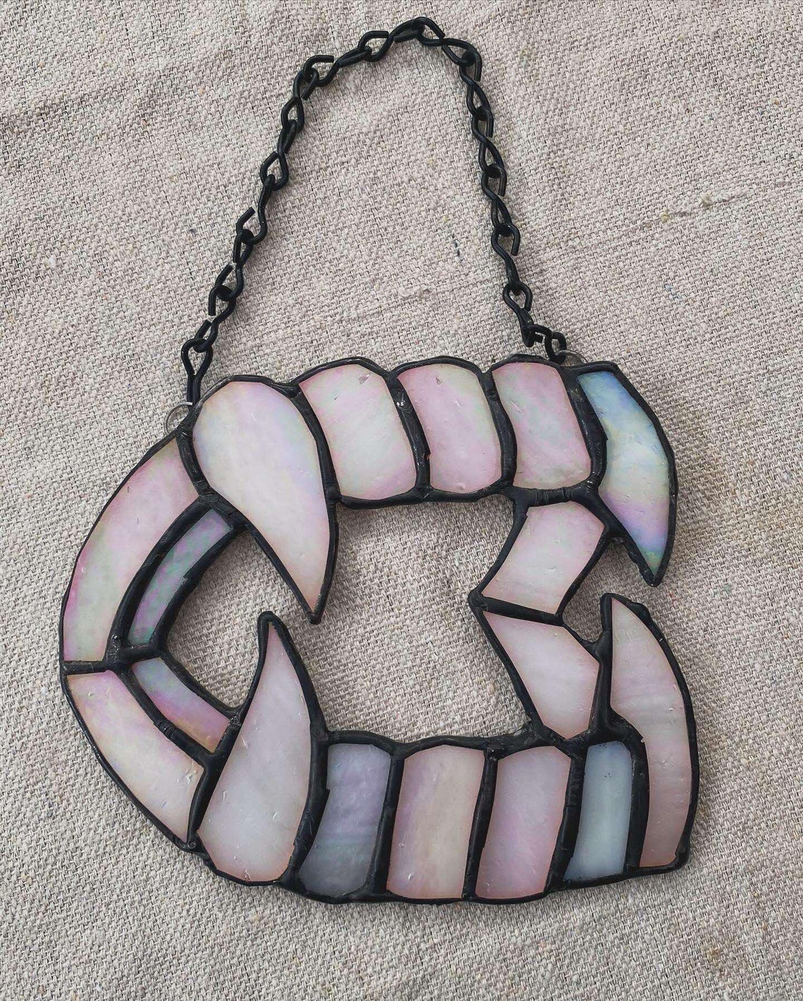 Made-to-order | Stained Glass Vampire Teeth | Halloween Decor | Window ...