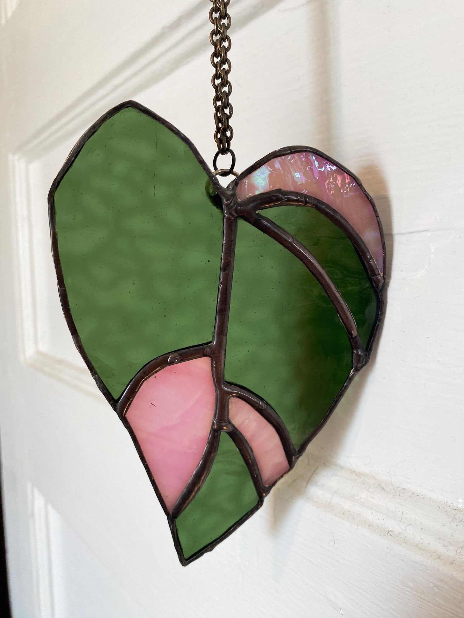 Pink Princess Philodendron Stained Glass Suncatcher or Wall Hanging ...