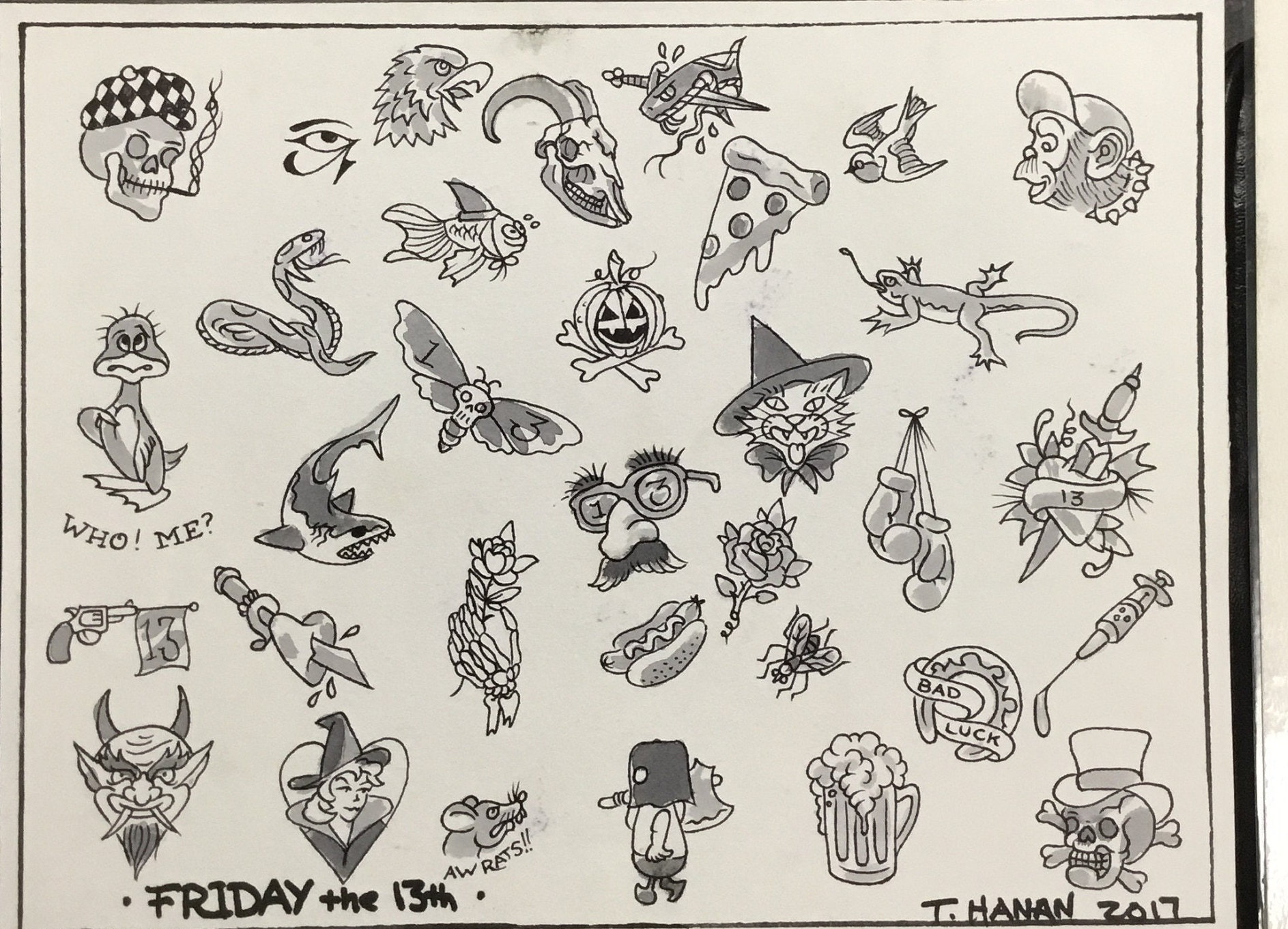Friday the 13th Tattoo Flash - Etsy