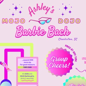 BARBIE Custom Bachelorette Board Game, Party, Editable Template ...
