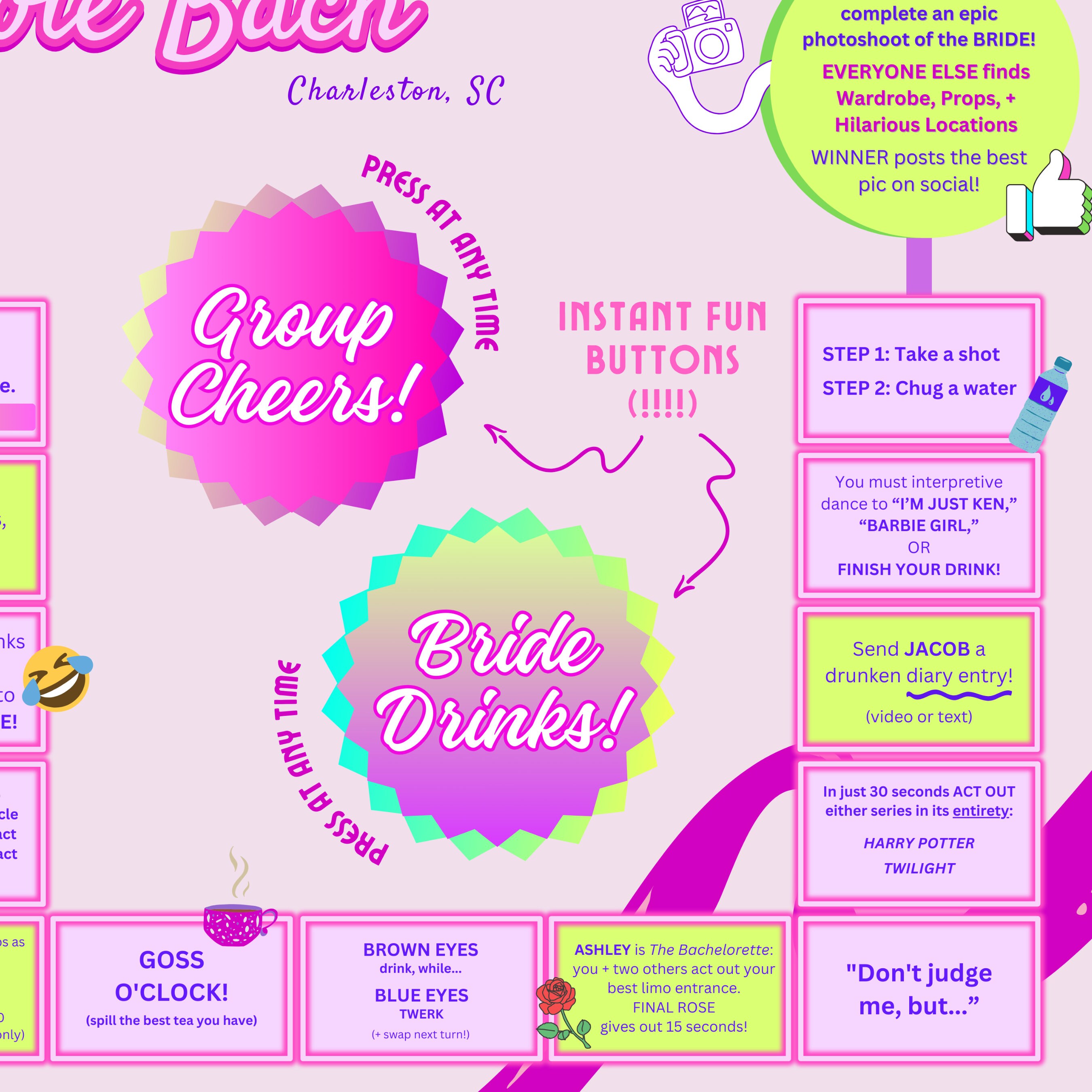 BARBIE Custom Bachelorette Board Game, Party, Editable Template ...