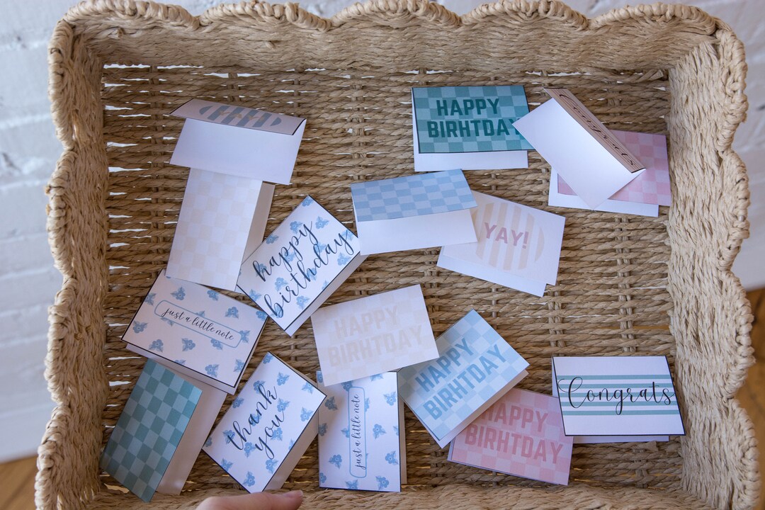 Printable- Little Note Cards- Happy Birthday, Thank You, Congratulations, All Occasions. Instant ...