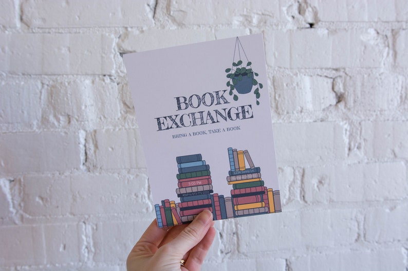 Book Exchange Invitation, Book Swap Event Invitation, Editable and ...