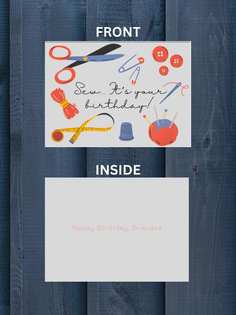 Printable, Editable Birthday Card, Sewing, for the Sewer, Crafts, "sew ...