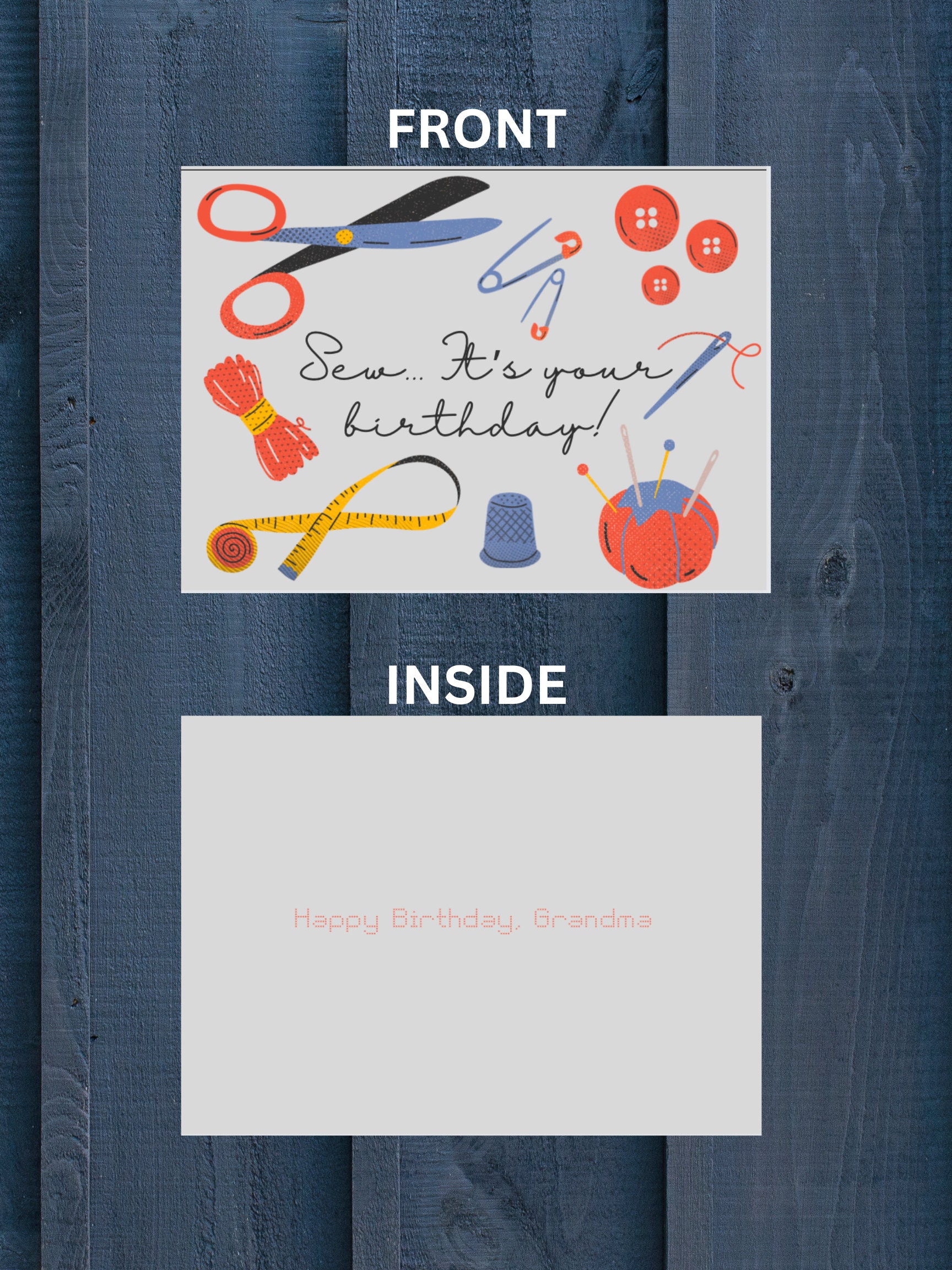 Printable, Editable Birthday Card, Sewing, for the Sewer, Crafts, "sew ...
