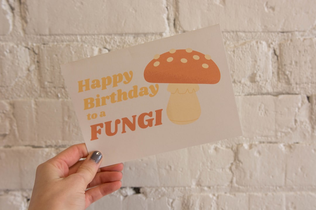 Mushroom Birthday Card, Happy Birthday to a Fungi, 5"x7" Card, Instant ...