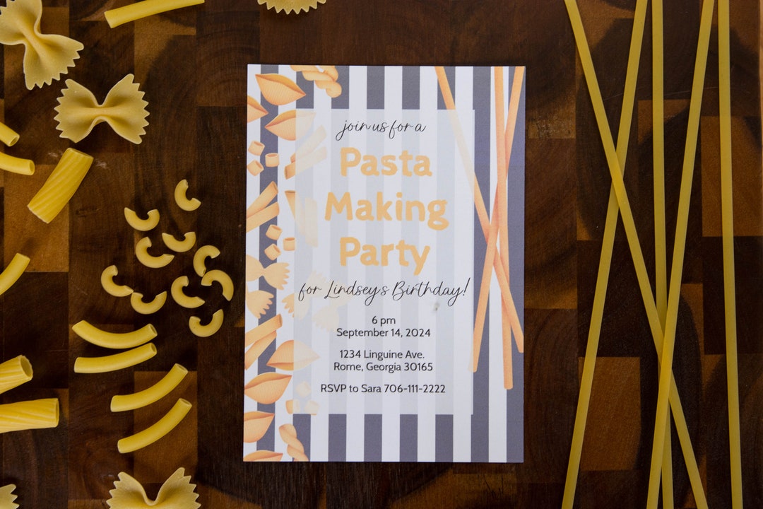 Pasta Party Invitation, Editable and Printable; Pasta Dinner Invitation ...