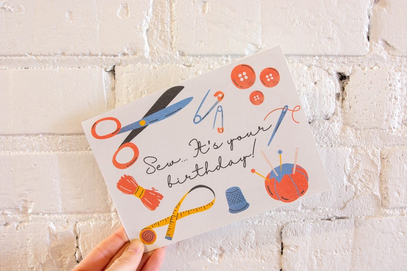 Printable, Editable Birthday Card, Sewing, for the Sewer, Crafts, "sew ...