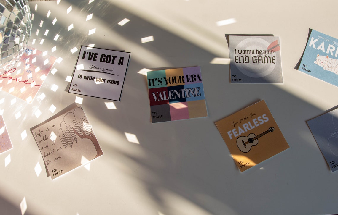 Taylor Swift Eras Themed Valentines Day Cards, Instant Download and ...