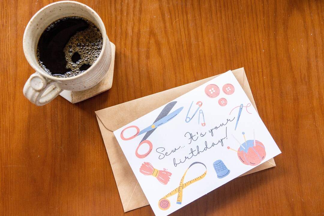 Printable, Editable Birthday Card, Sewing, for the Sewer, Crafts, sew ...
