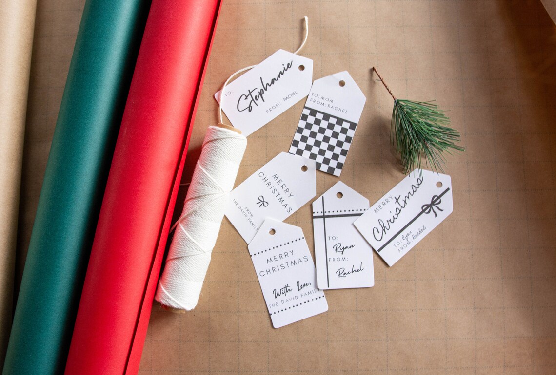 Editable, Printable Christmas Gift Tags, Holiday Gift Tags, Editable ...