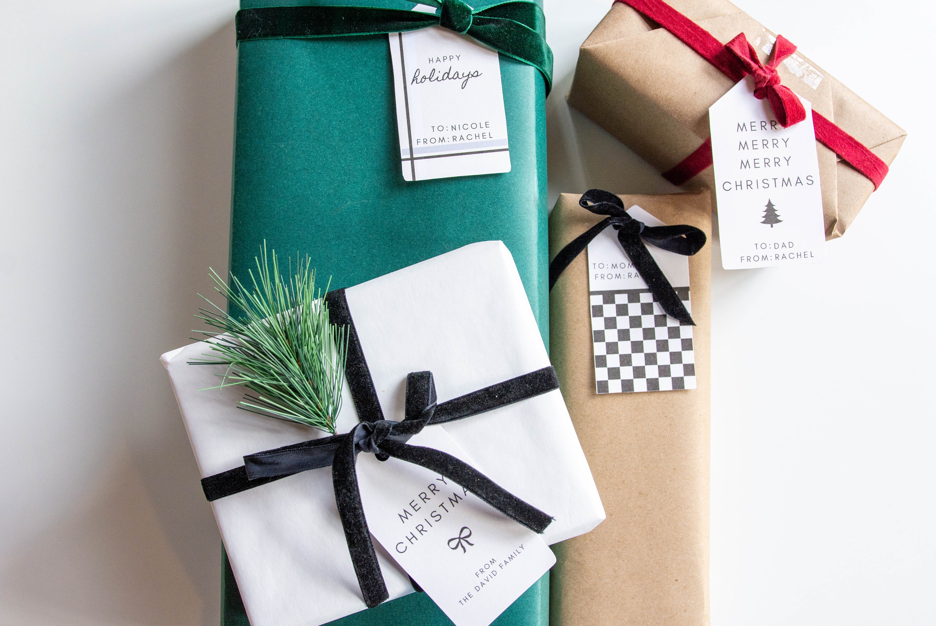 Editable, Printable Christmas Gift Tags, Holiday Gift Tags, Editable ...