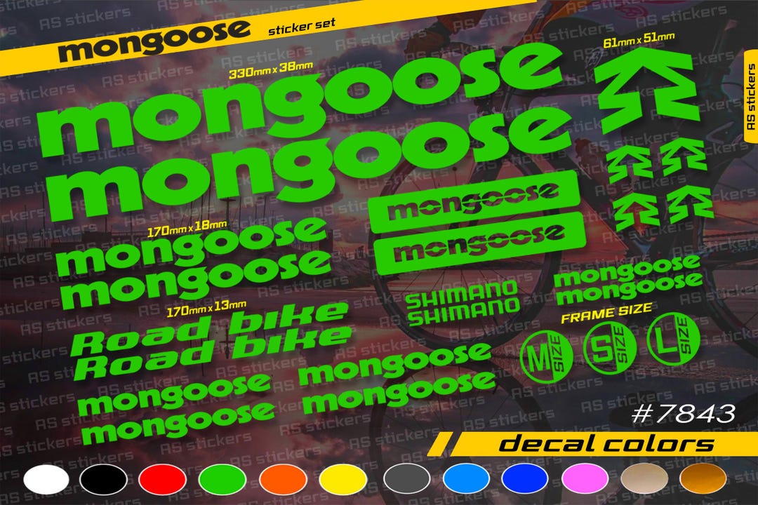 MONGOOSE Bike Stickers. in Any Color High Quality Vinyl Film - Etsy