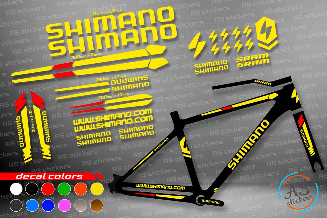 SHIMANO Bike Stickers Set fork. in Any Color High Quality - Etsy