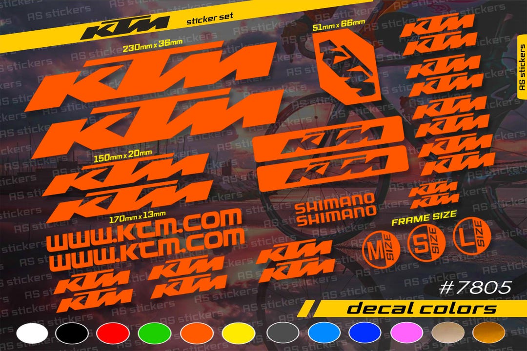 KTM Bike Stickers. in Any Color High Quality Vinyl Film - Etsy