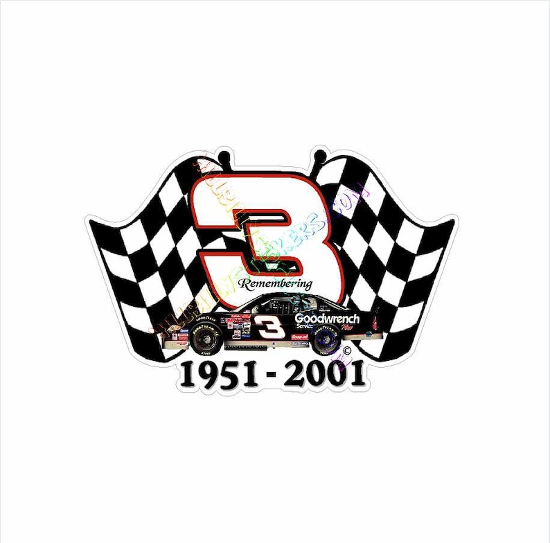 Remembering Dale Earnhardt 3 Sticker. 3.5 X 5 Long Awesome Graphics and ...