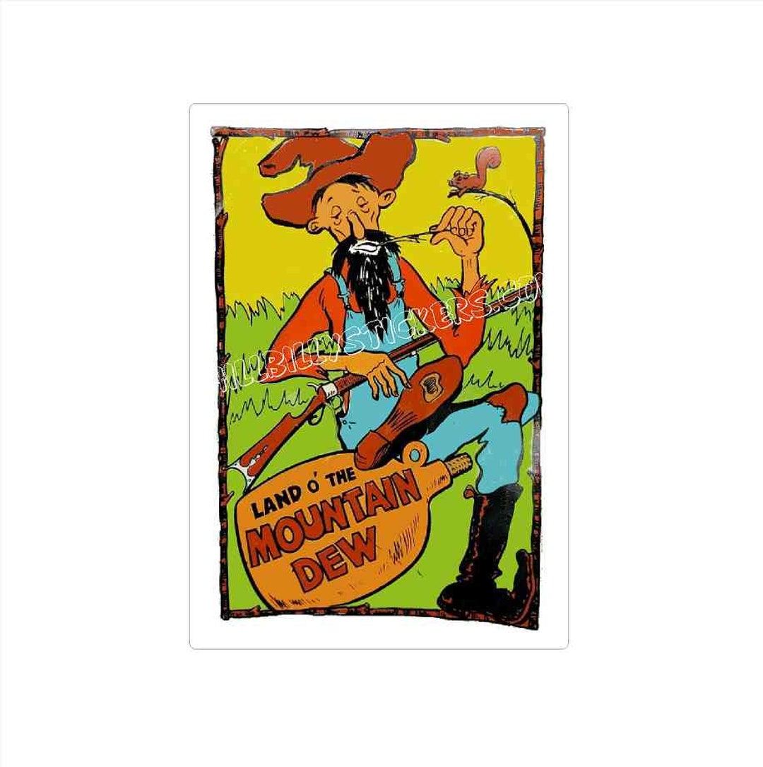 Hillbilly Mountain Dew Sticker 3.5x 5 Tall / Awesome Vintage Looking ...