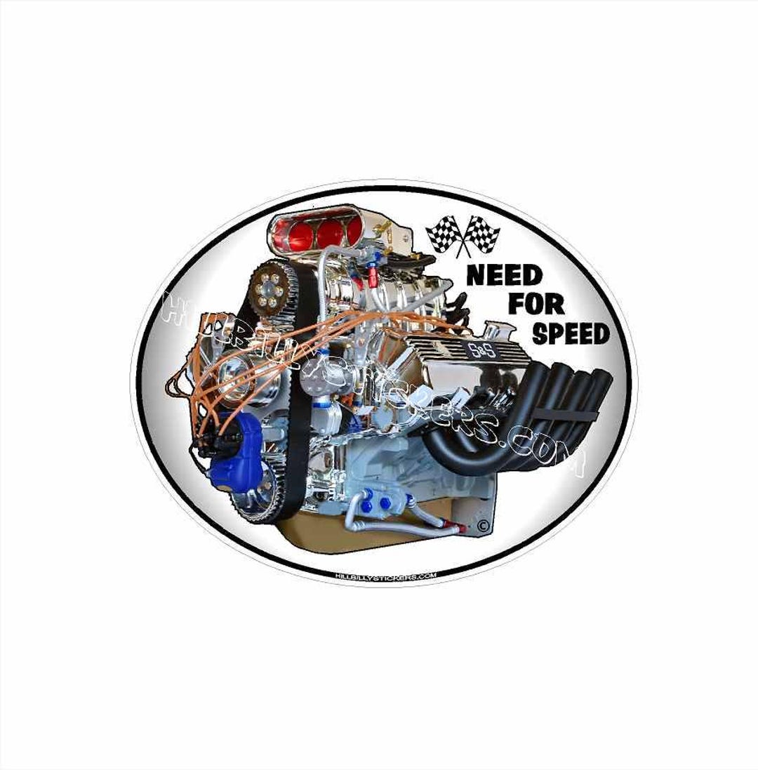 Need for Speed Sticker 4.8" Tall (NEW) Awesome Vintage Racing Engine ...