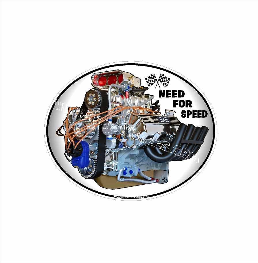 Need for Speed Sticker 4.8" Tall (NEW) Awesome Vintage Racing Engine ...