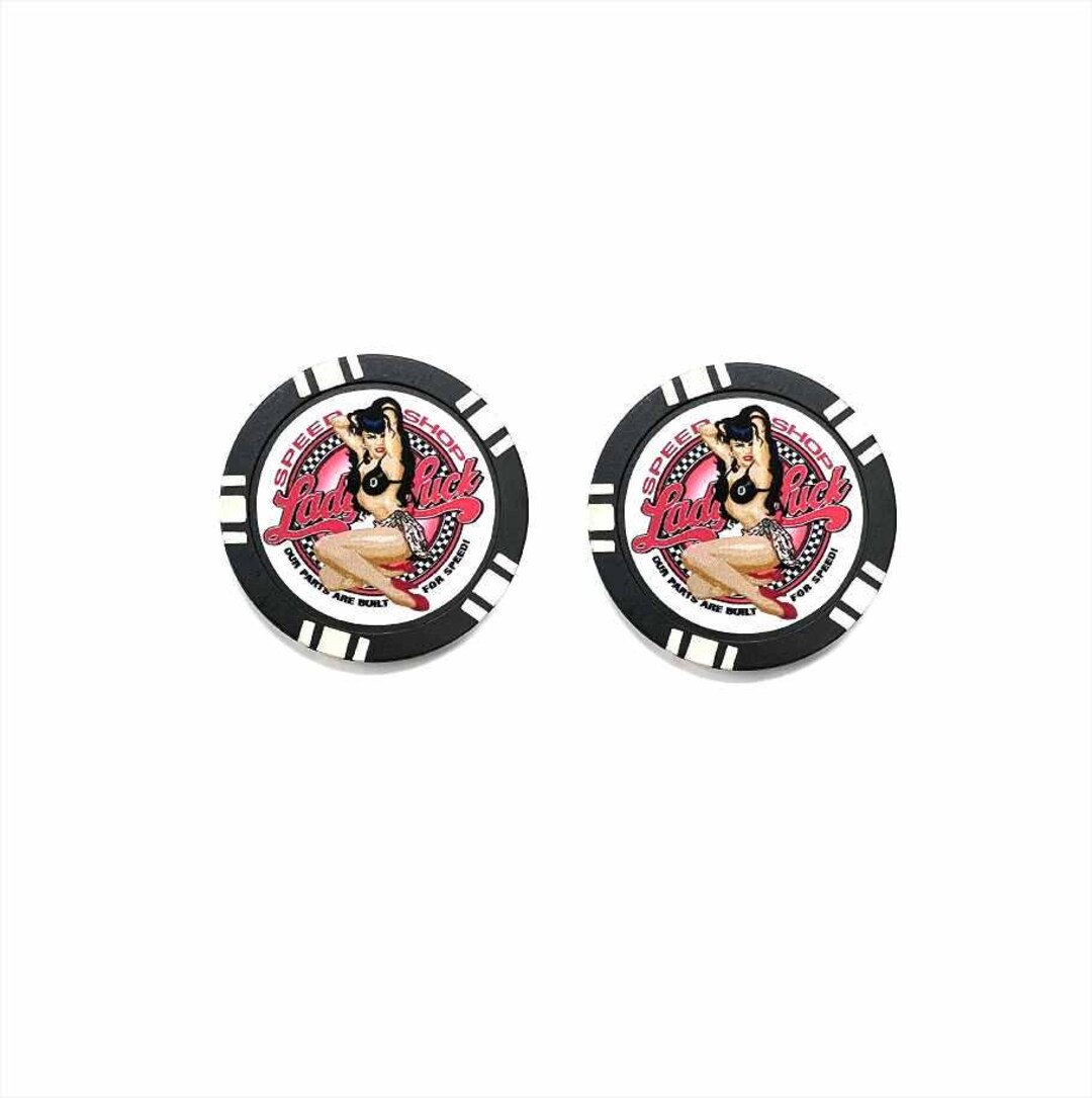 NEW Poker Chip Lady Luck Chip. 1.6x 1.6vintage Looking Great Graphics ...