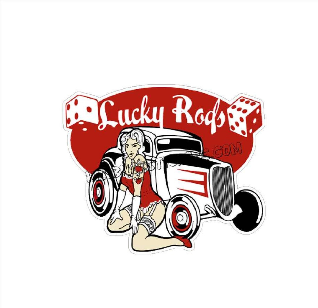 Vintage Lucky Rods Sticker 5 Wide Awesome Graphics & Colors, Vintage ...