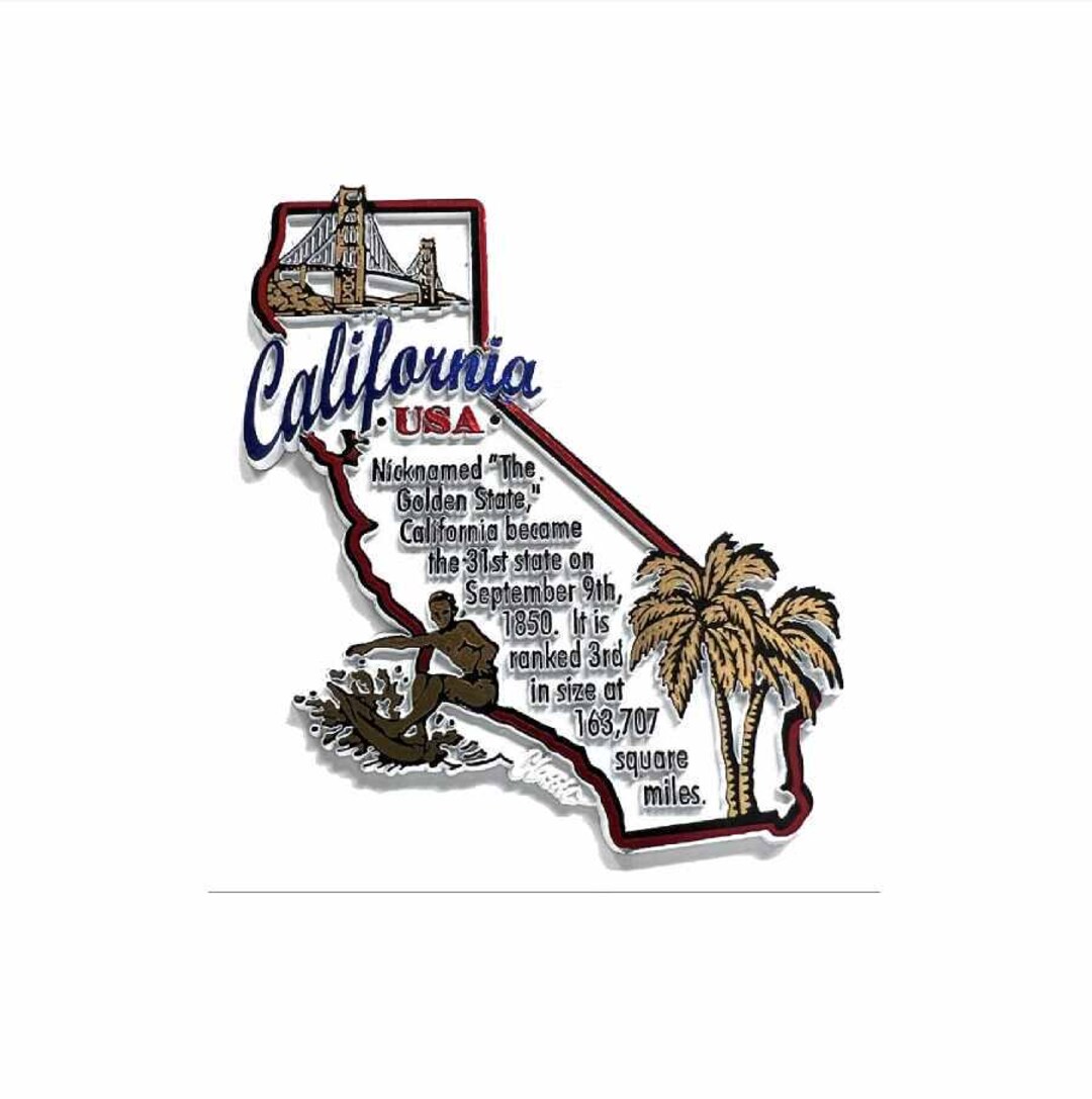 Vintage California Magnet: 3"x 3 1/4" Tall - Comes With a Free ...