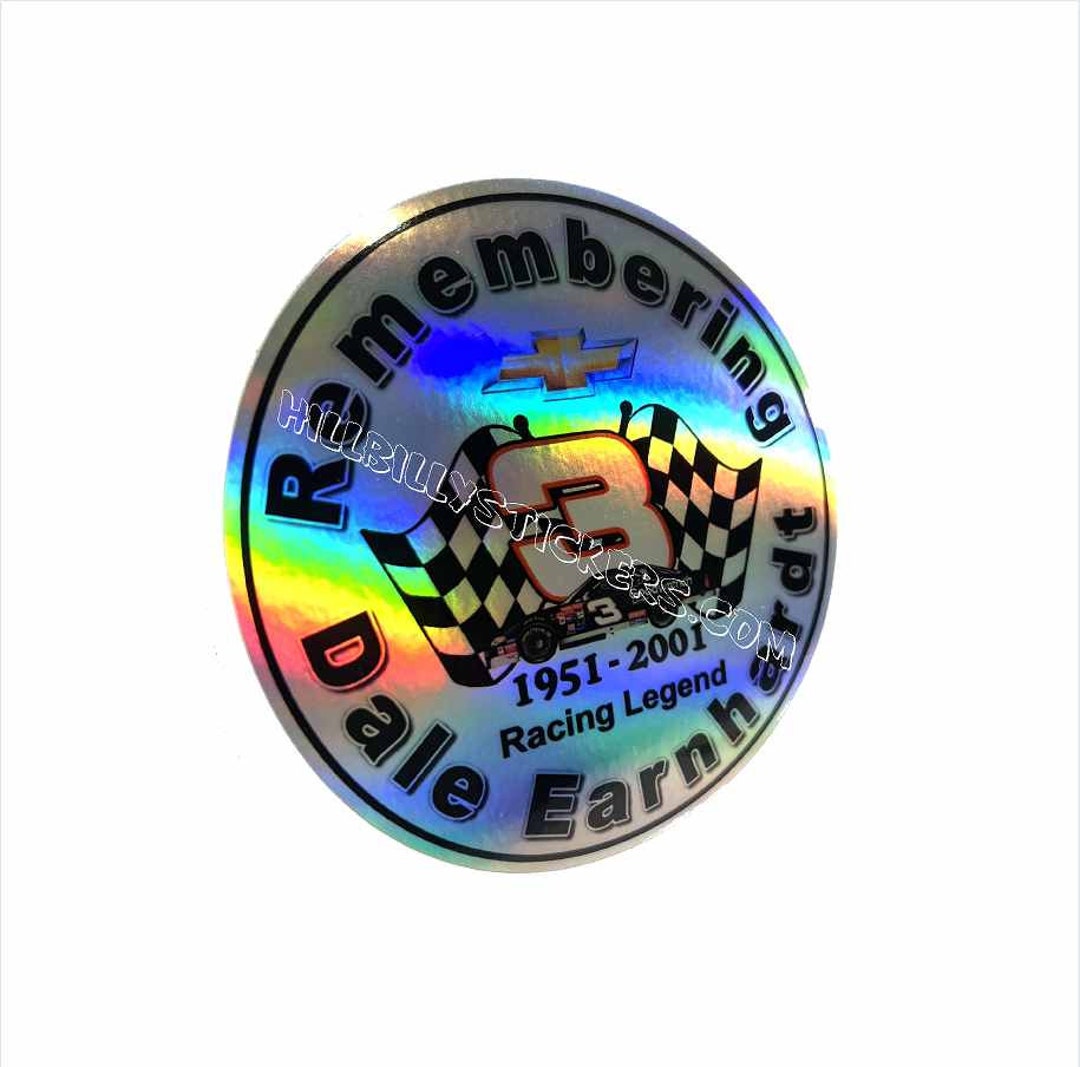 New Holographic Dale Earnhardt Sticker With Race Car. 5 Tall Awesome ...