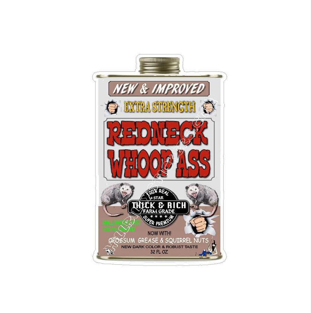 REDNECK WHOOP ASS 32oz Can. Sticker 3.2x 5 Tall Awesome Graphics ...