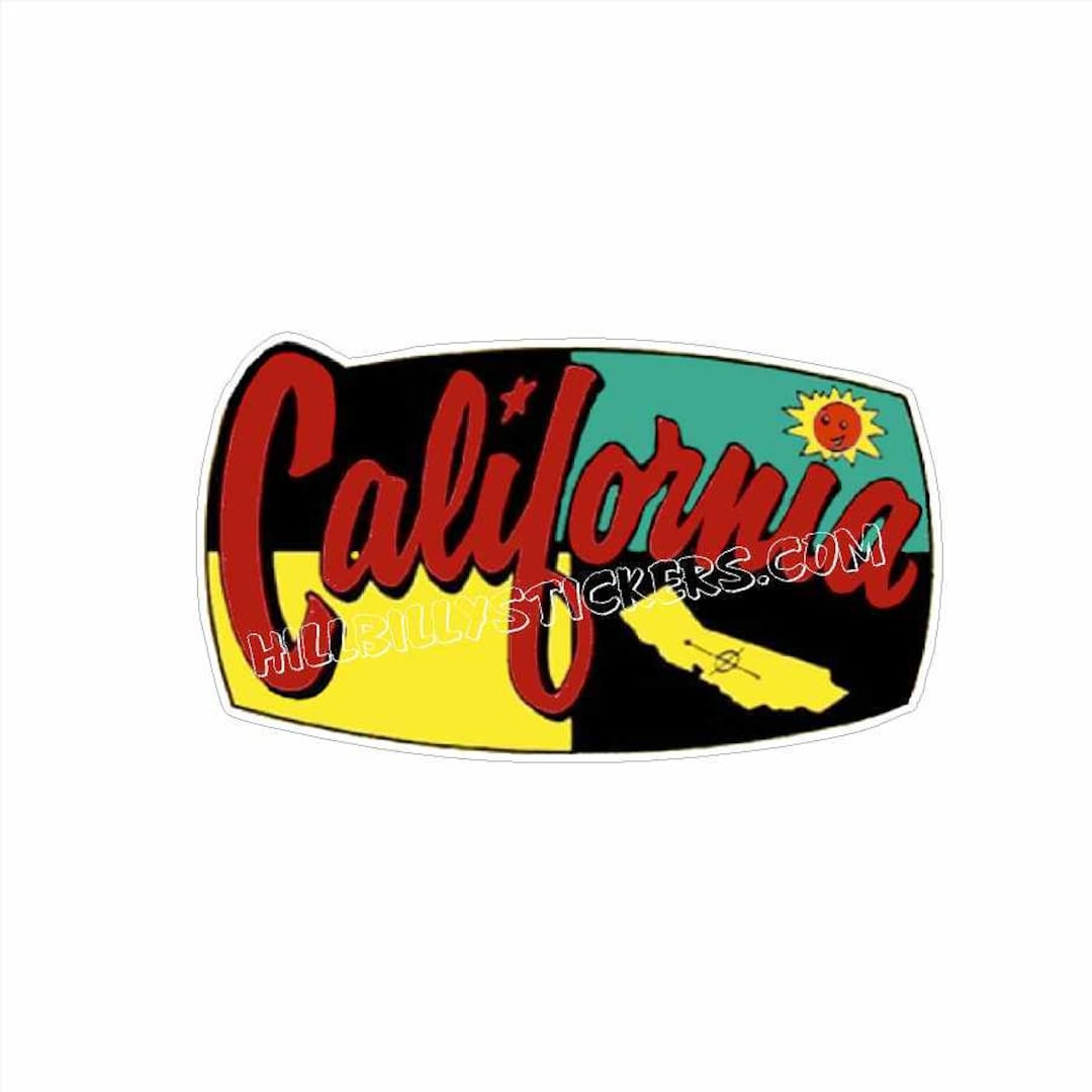 Vintage California Sticker 5" Wide - Awesome Graphics & Colors. Great ...